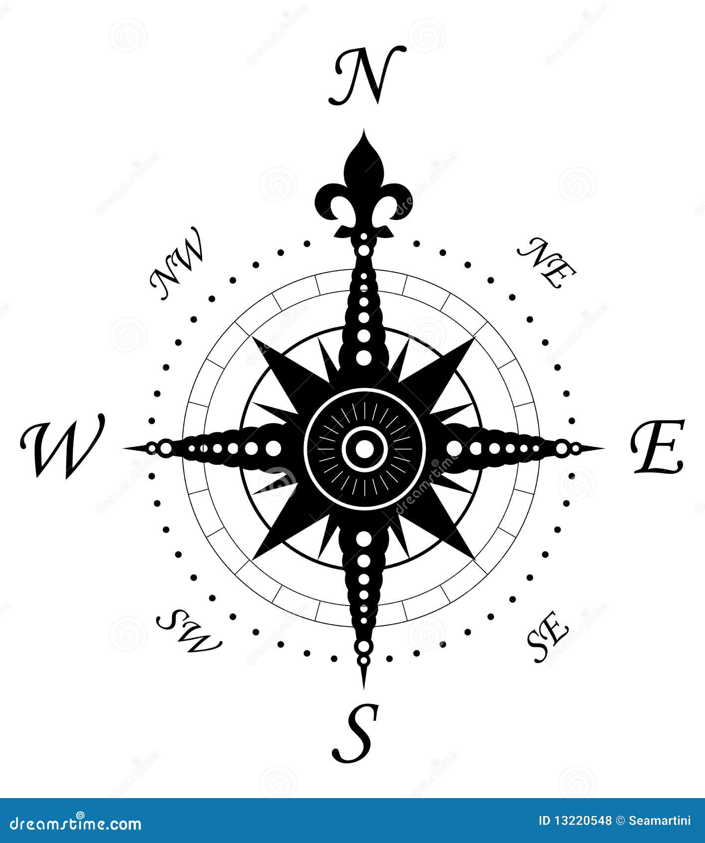 Vintage compass symbol stock vector. Illustration of geography - 13220548