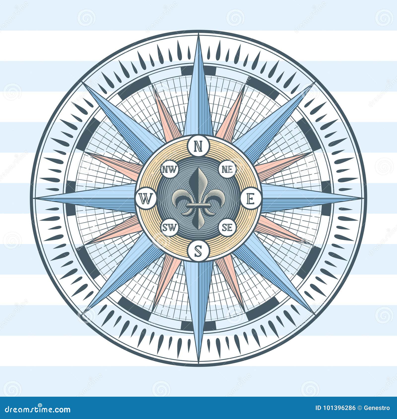 Wind Rose Compass stock vector. Illustration of adventure - 101396286