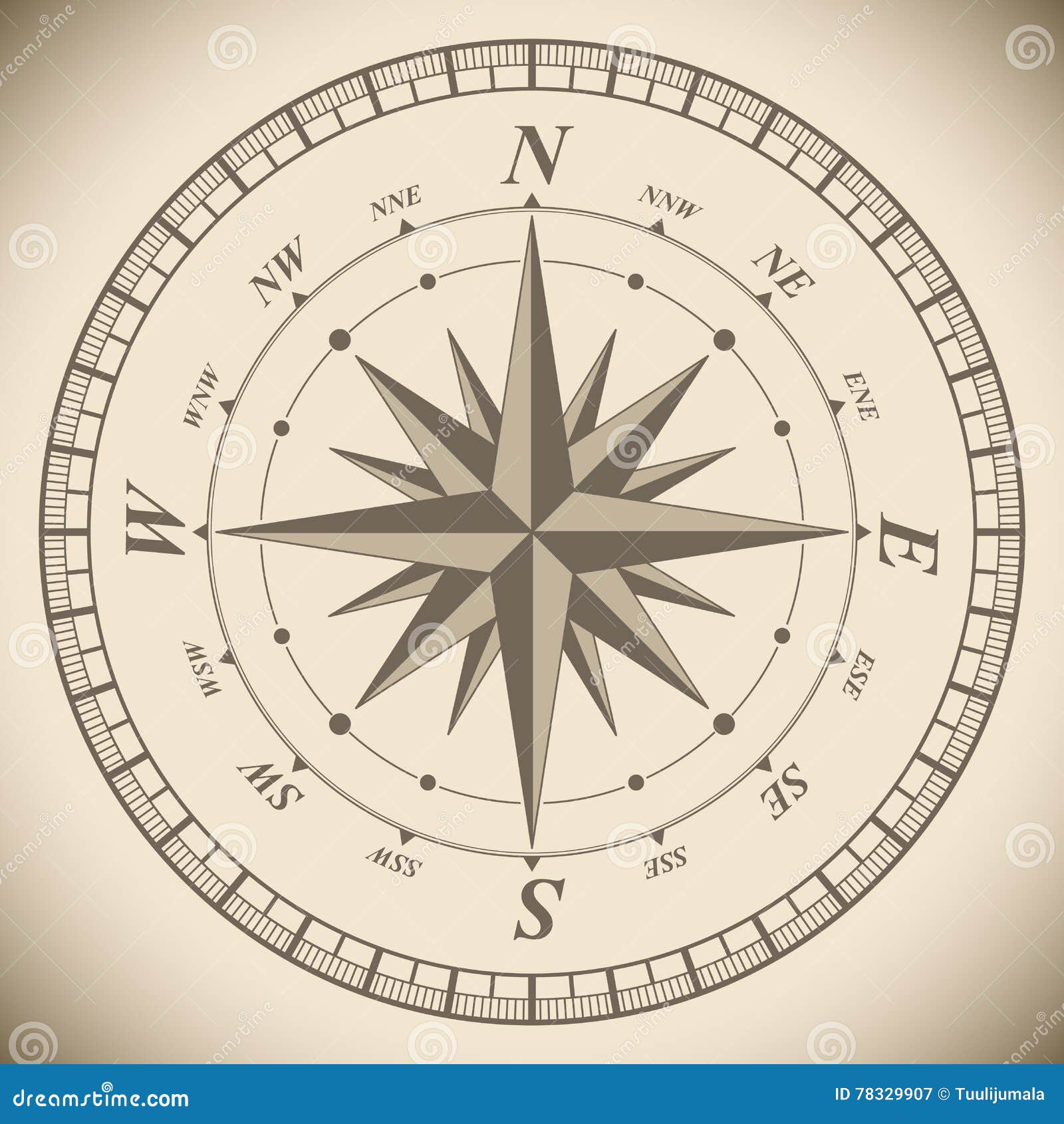 Vintage Compass Wind Rose Template. Cartoon Vector | CartoonDealer.com ...