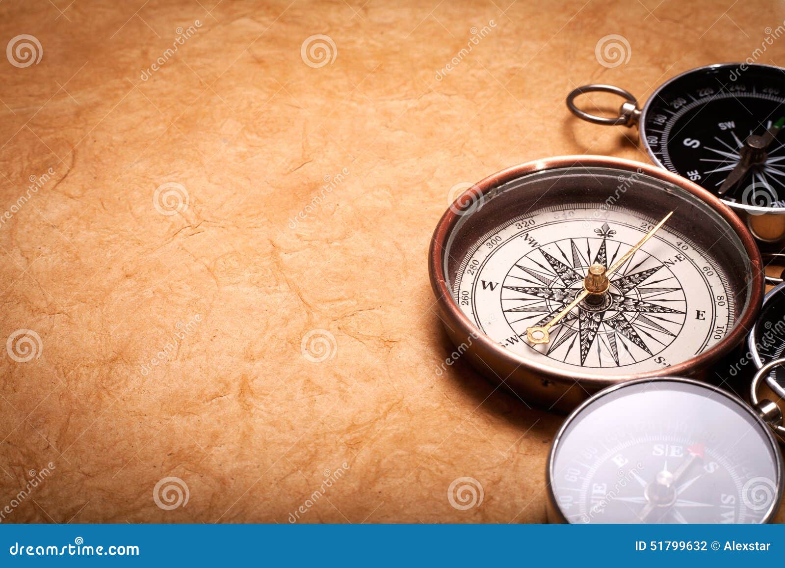 Antique Compasses Over Old Map Royalty-Free Stock Image | CartoonDealer ...