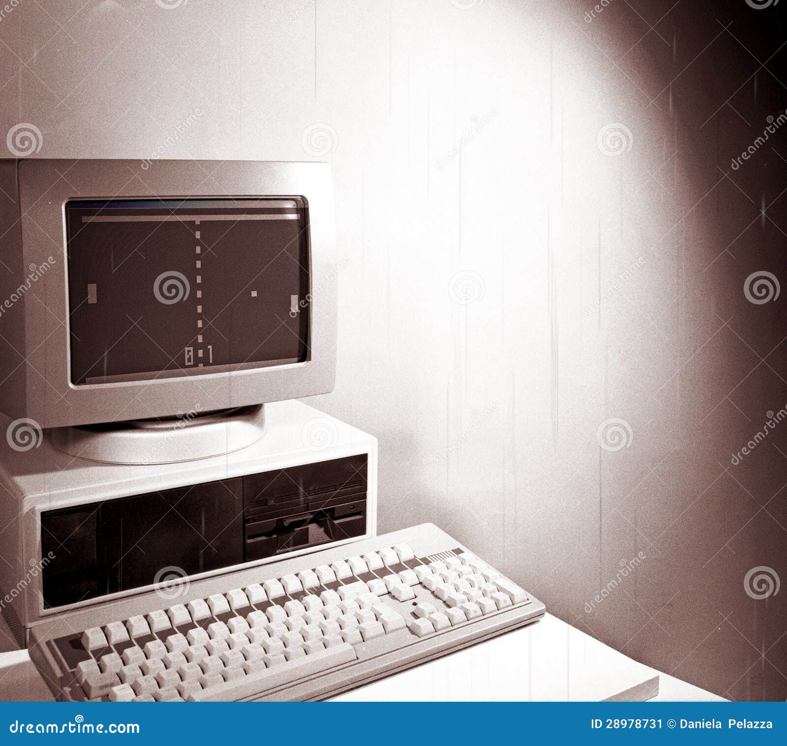 Vintage Computer Server Room, Background Royalty-Free Illustration ...