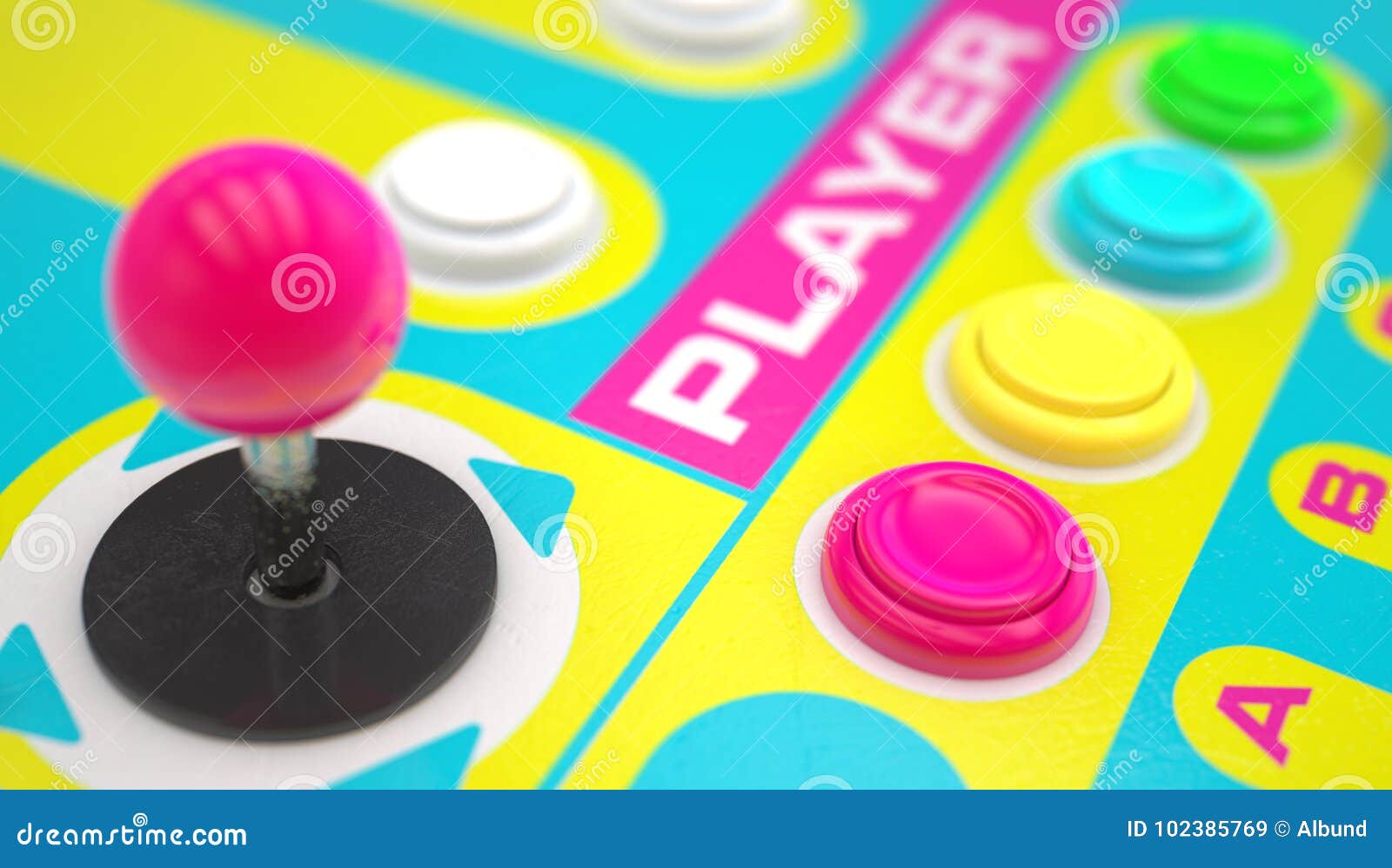 Luminous Arcade Control Panel Stock Illustration - Illustration of ...