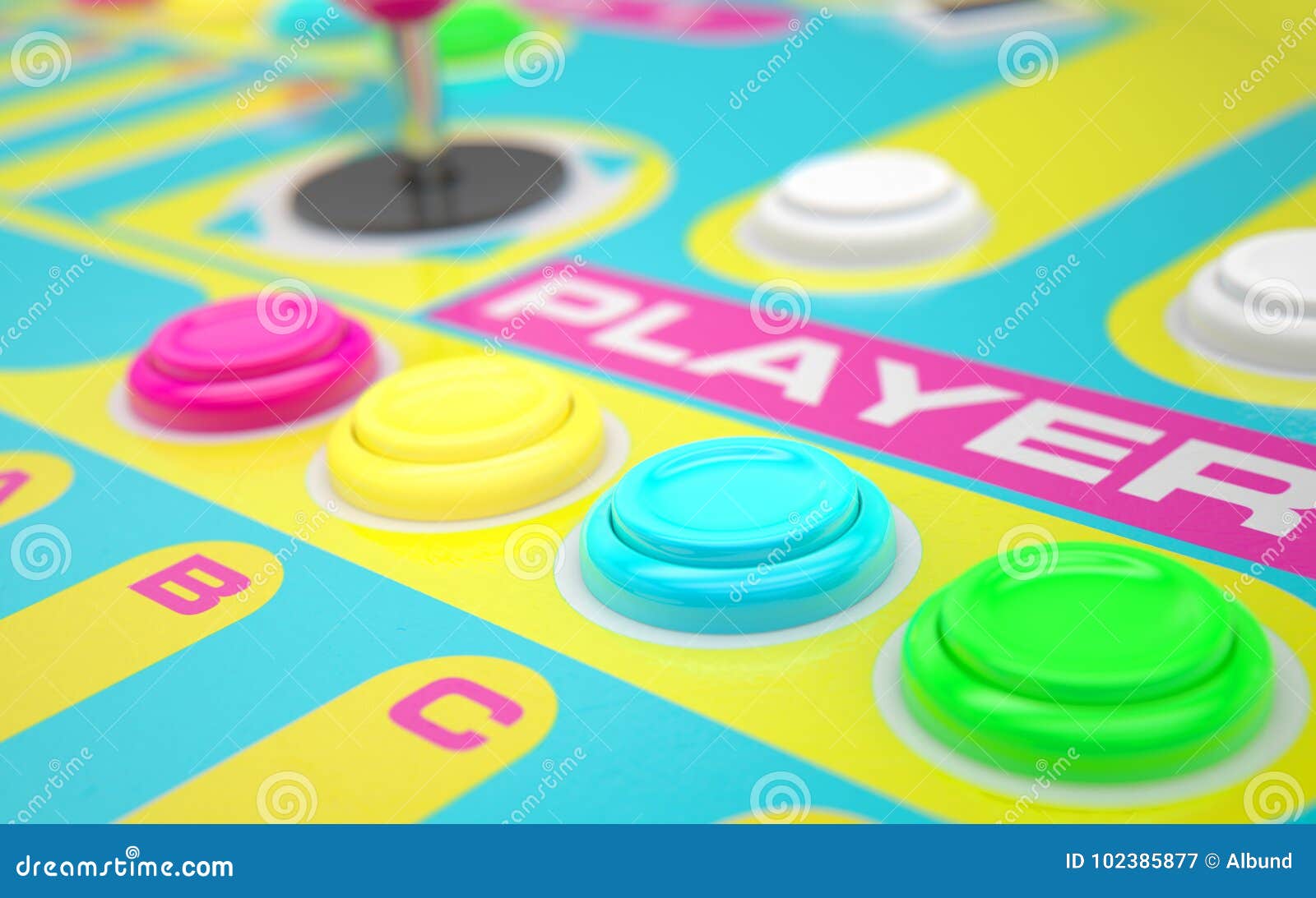 Luminous Arcade Control Panel Stock Illustration - Illustration of cyan ...