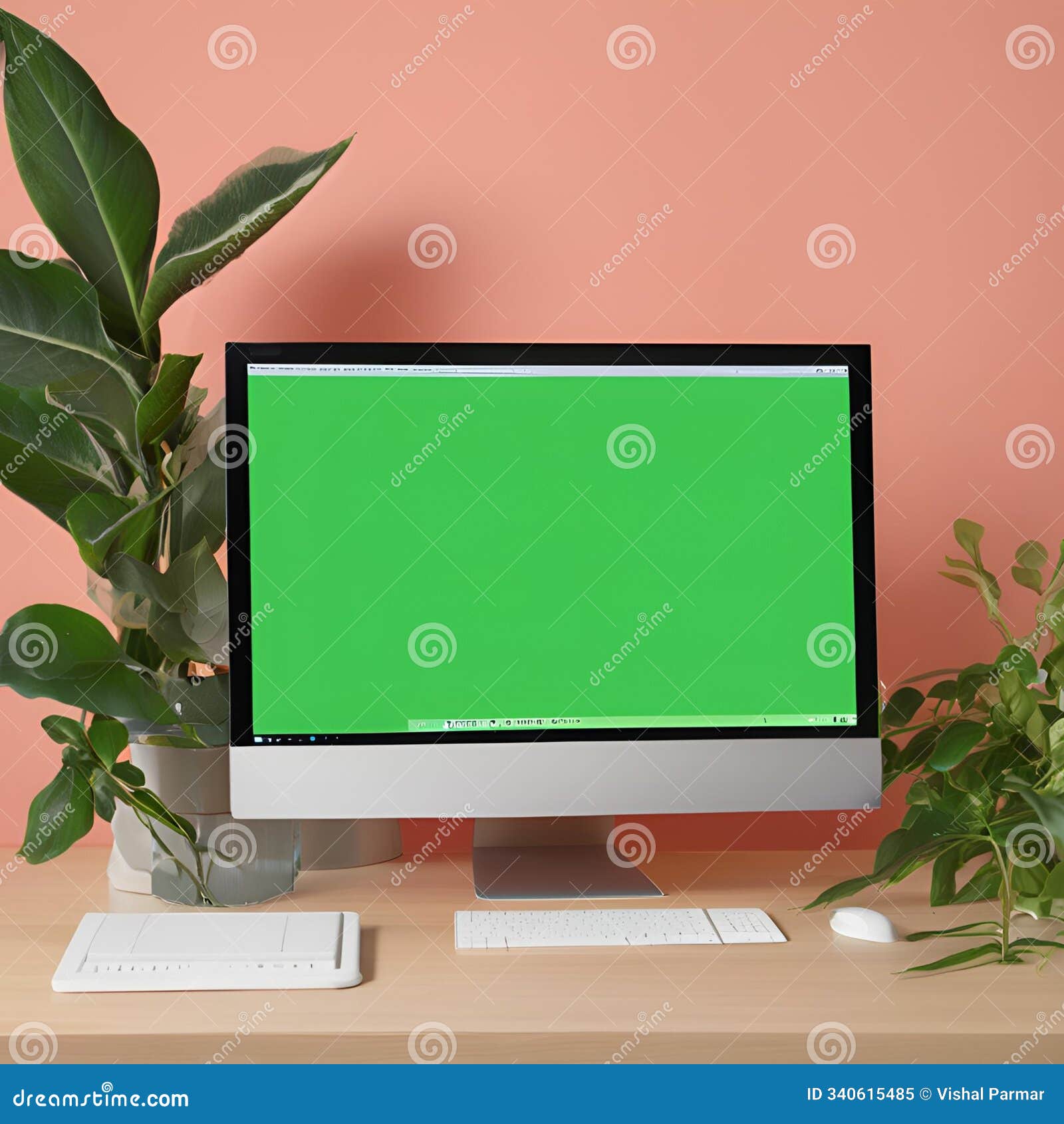 Vintage Computer with Green Screen Display Stock Image - Image of ...