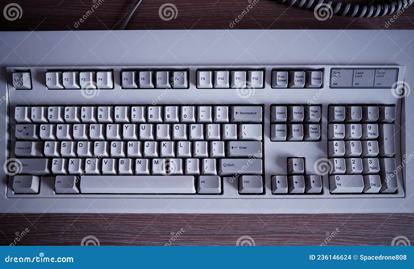 Vintage White Computer Keyboard Background Stock Photo - Image of info ...