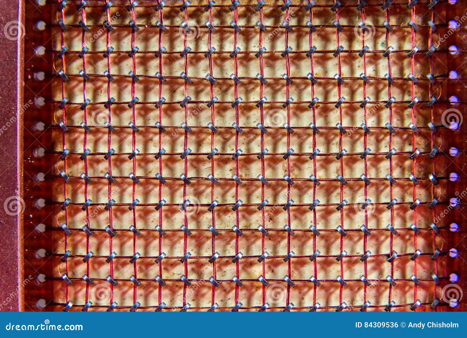 Vintage Computer Magnetic Core Memory Macro Stock Photo - Image of iron ...