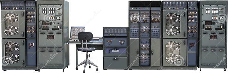 Vintage Computer Server, Technology, Isolated Stock Image - Image of ...