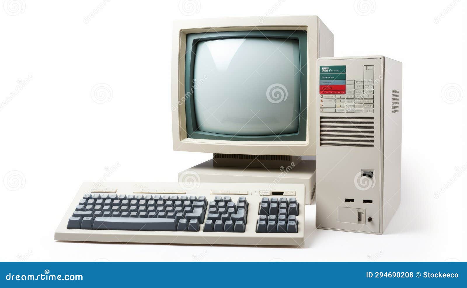 Vintage Computers on White Background: a Nostalgic Blend of 70s Ego ...