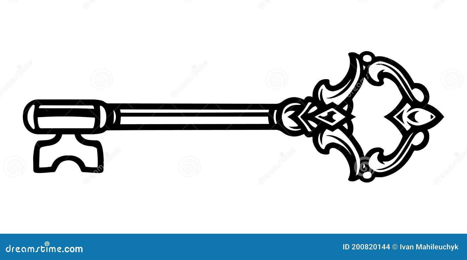 Vintage Concept of Medieval Elegant Key Stock Vector - Illustration of ...