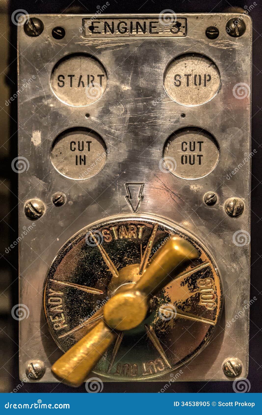 Vintage Control Panel With Buttons And Levers For Comics Stock ...