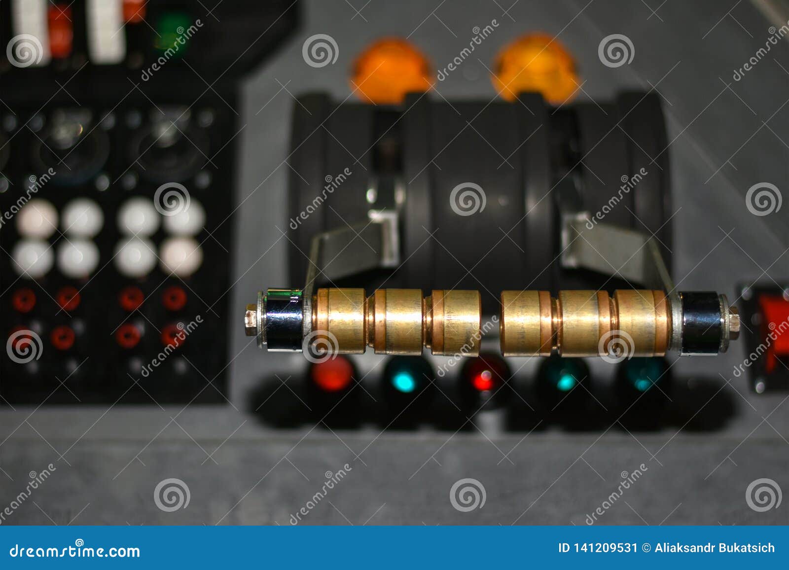 Vintage Control Panel with Buttons and Levers for Comics. Stock Image ...