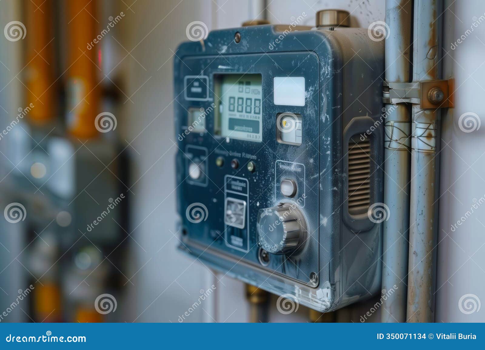 Vintage Control Panel In Plane Cockpit. Analogue Control Devices ...