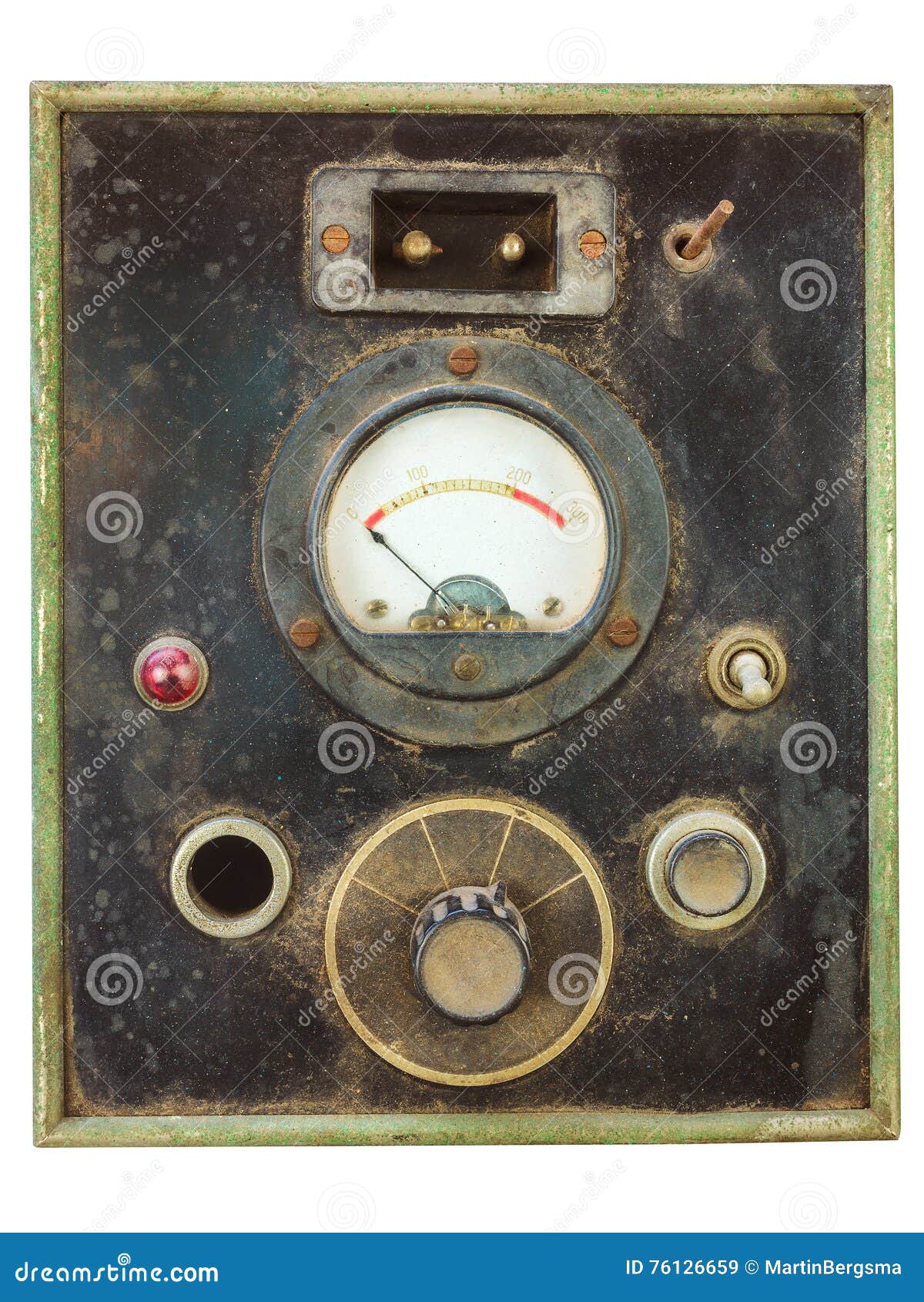 Vintage Control Panel with Volt Meter Stock Image - Image of metal ...
