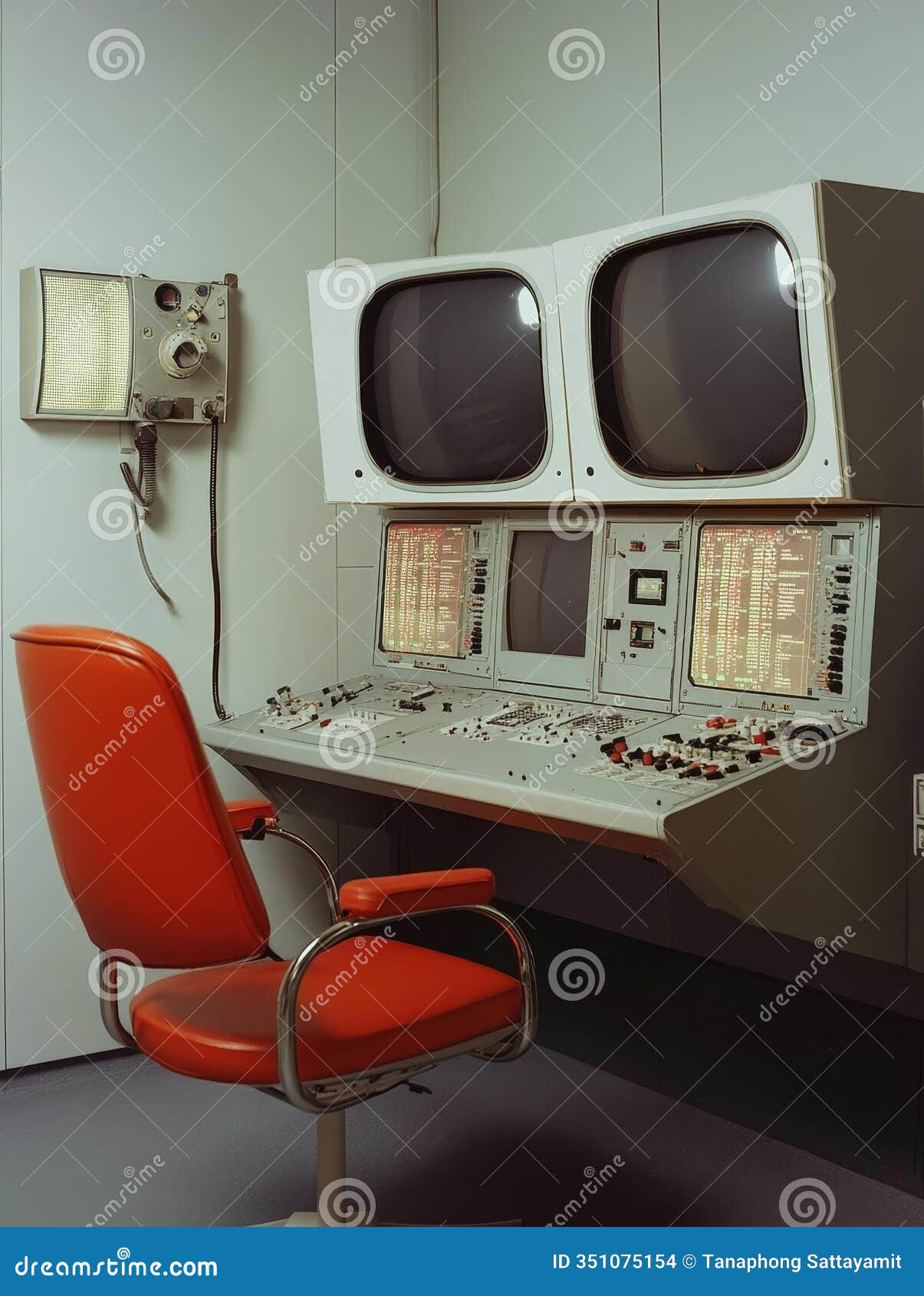 Vintage Control Room Workstation Retro Technology Control Panel ...