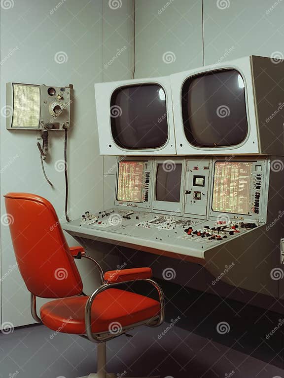 Vintage Control Room Workstation Retro Technology Control Panel ...