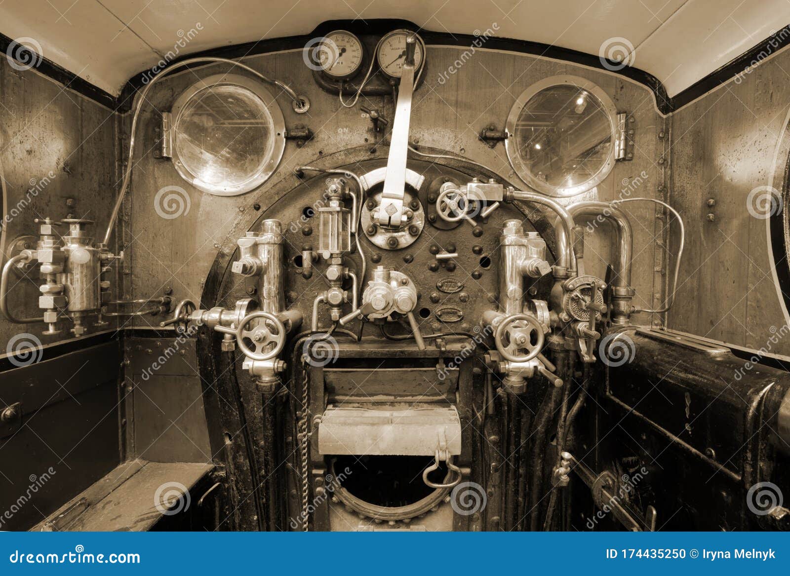 Vintage Controls Panel Of A Working Steam Train Royalty-Free Stock ...