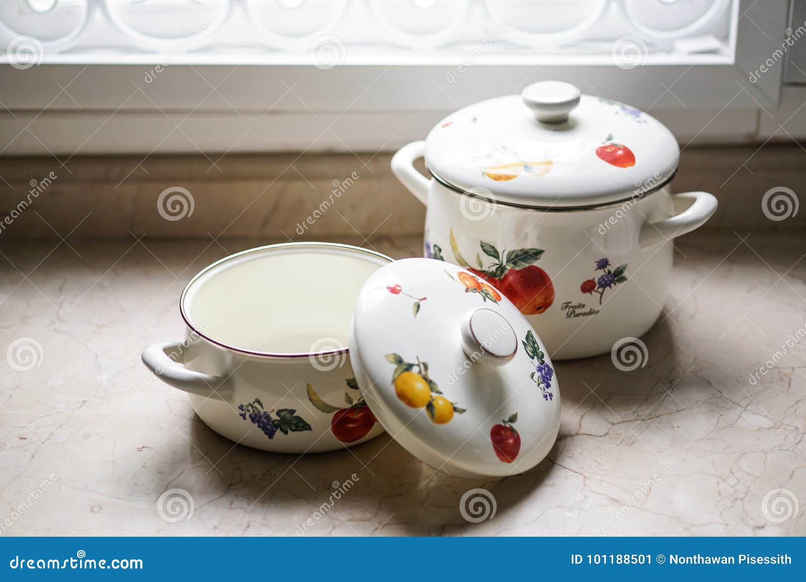 Vintage Cooking Pot on the Kitchen Table Stock Image - Image of vintage ...