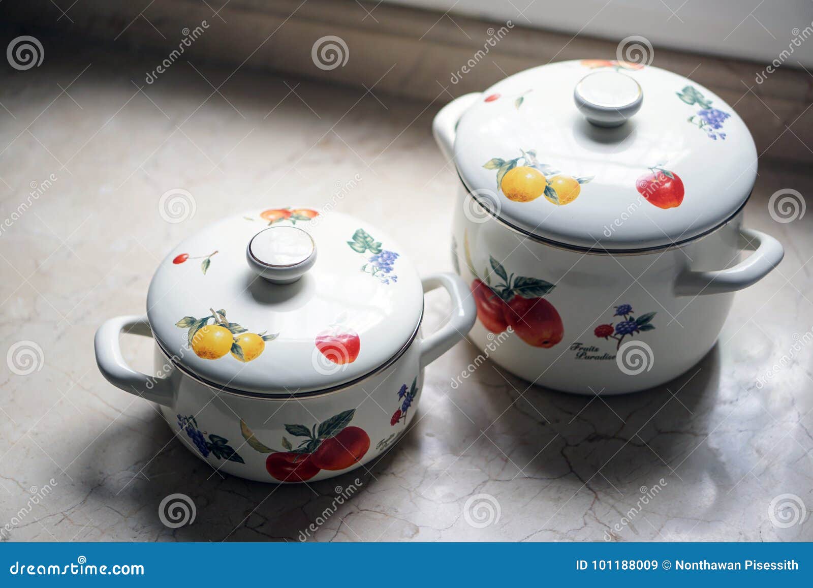 Vintage Cooking Pot on the Kitchen Table Stock Image - Image of ...