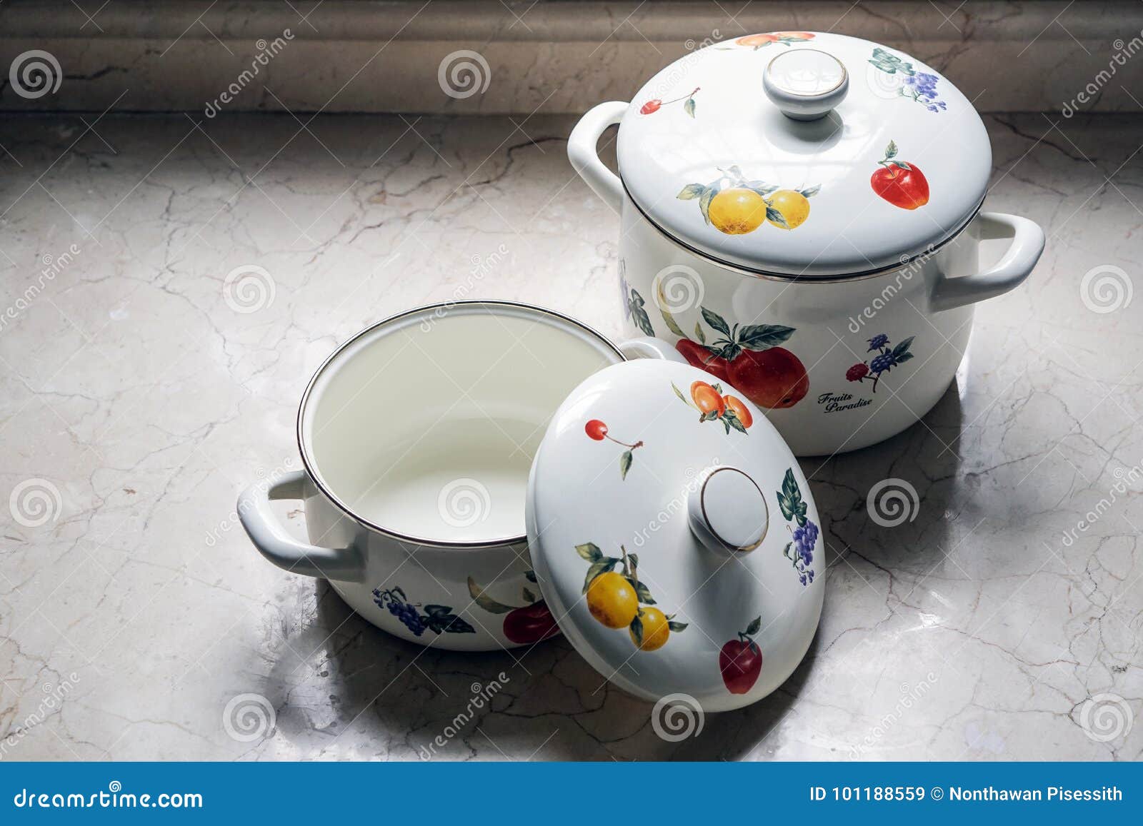 Vintage Cooking Pot on the Kitchen Table Stock Image - Image of kitchen ...