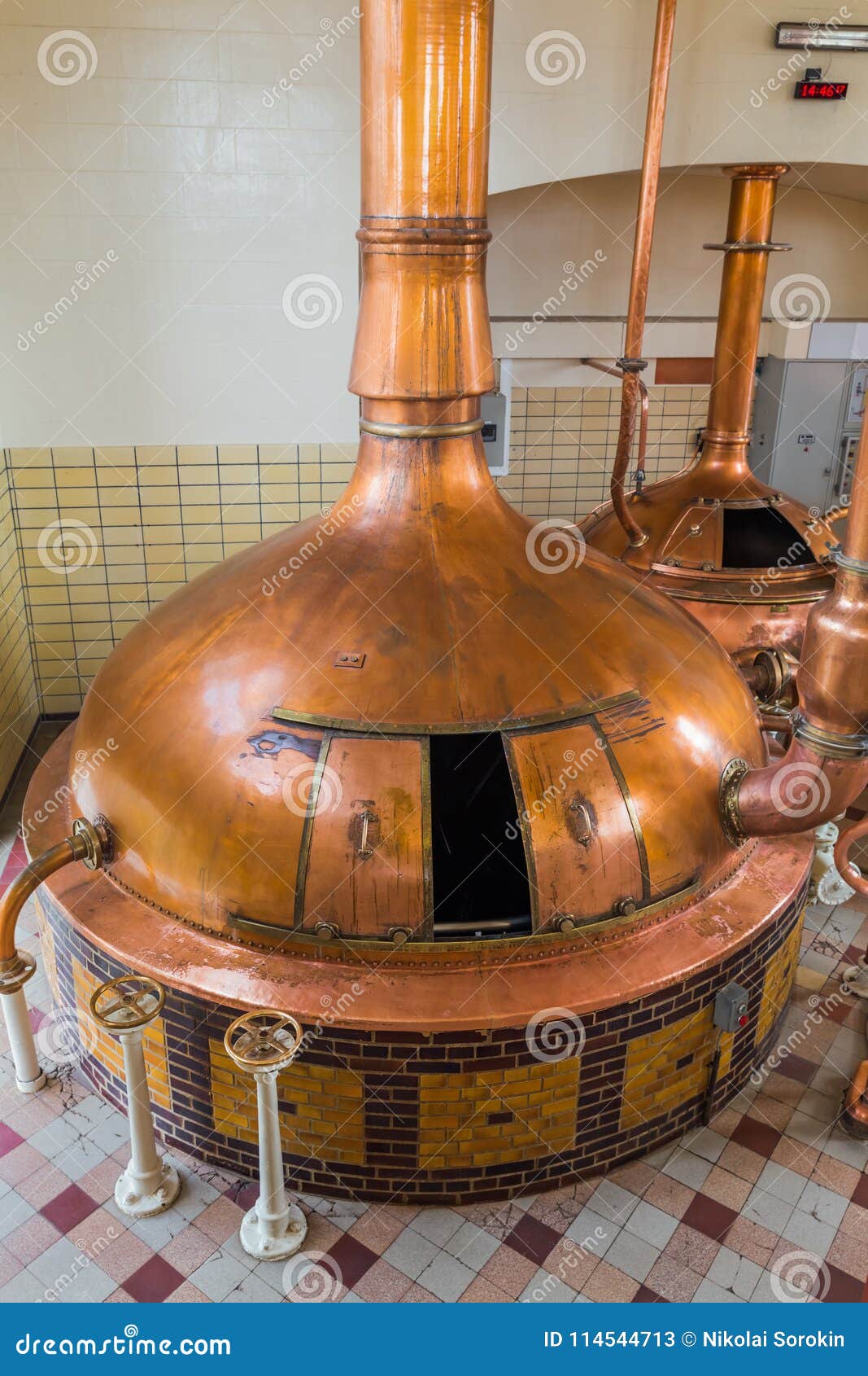 Vintage Copper Kettle - Brewery in Belgium Stock Image - Image of ...