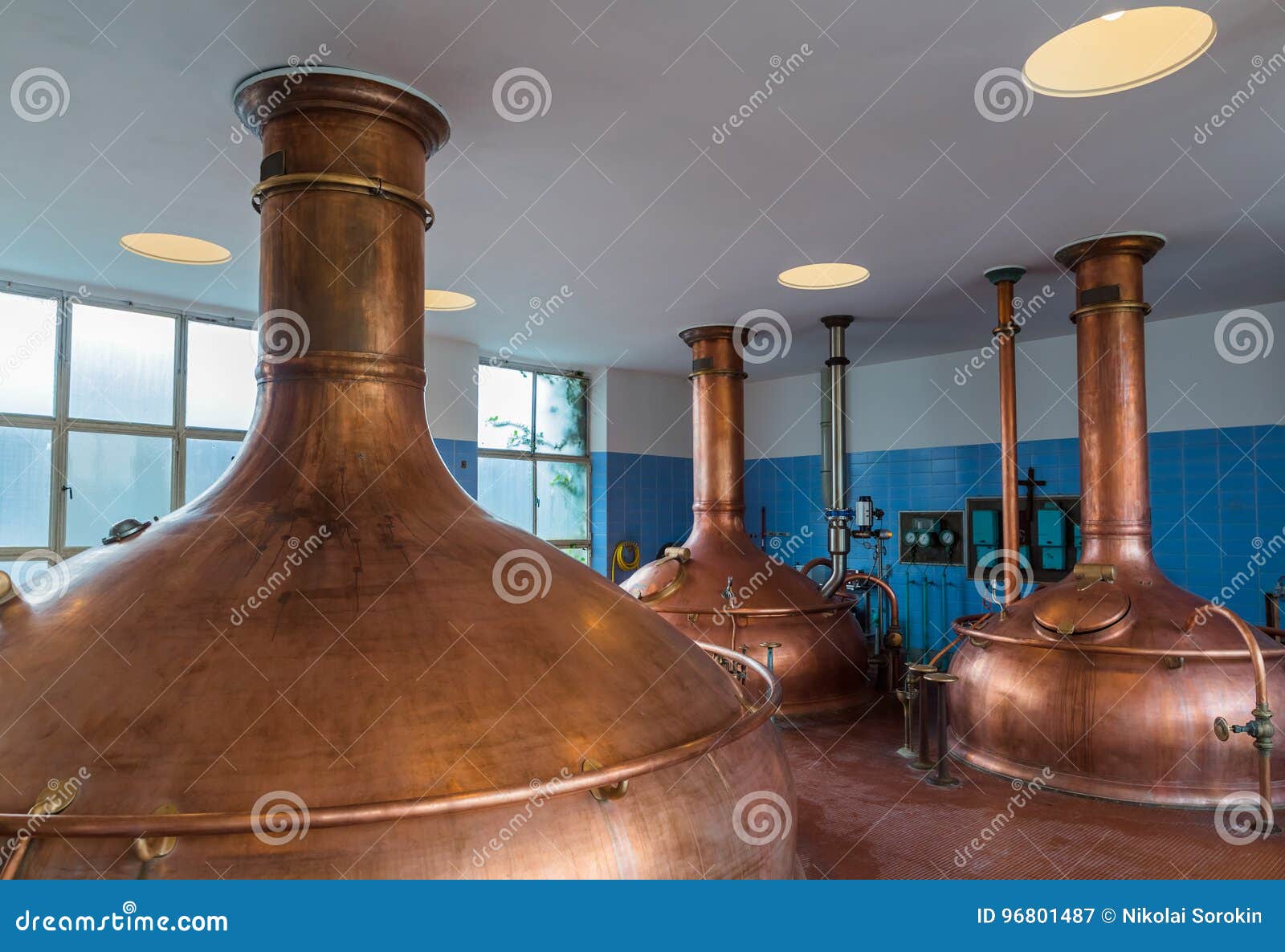 Vintage Copper Kettle - Brewery in Belgium Stock Image - Image of ...