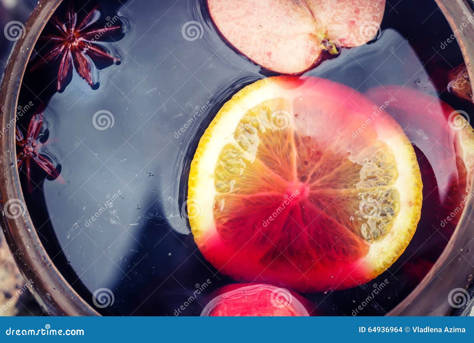 Vintage Copper Ladle with Hot Mulled Wine. Stock Photo - Image of ...