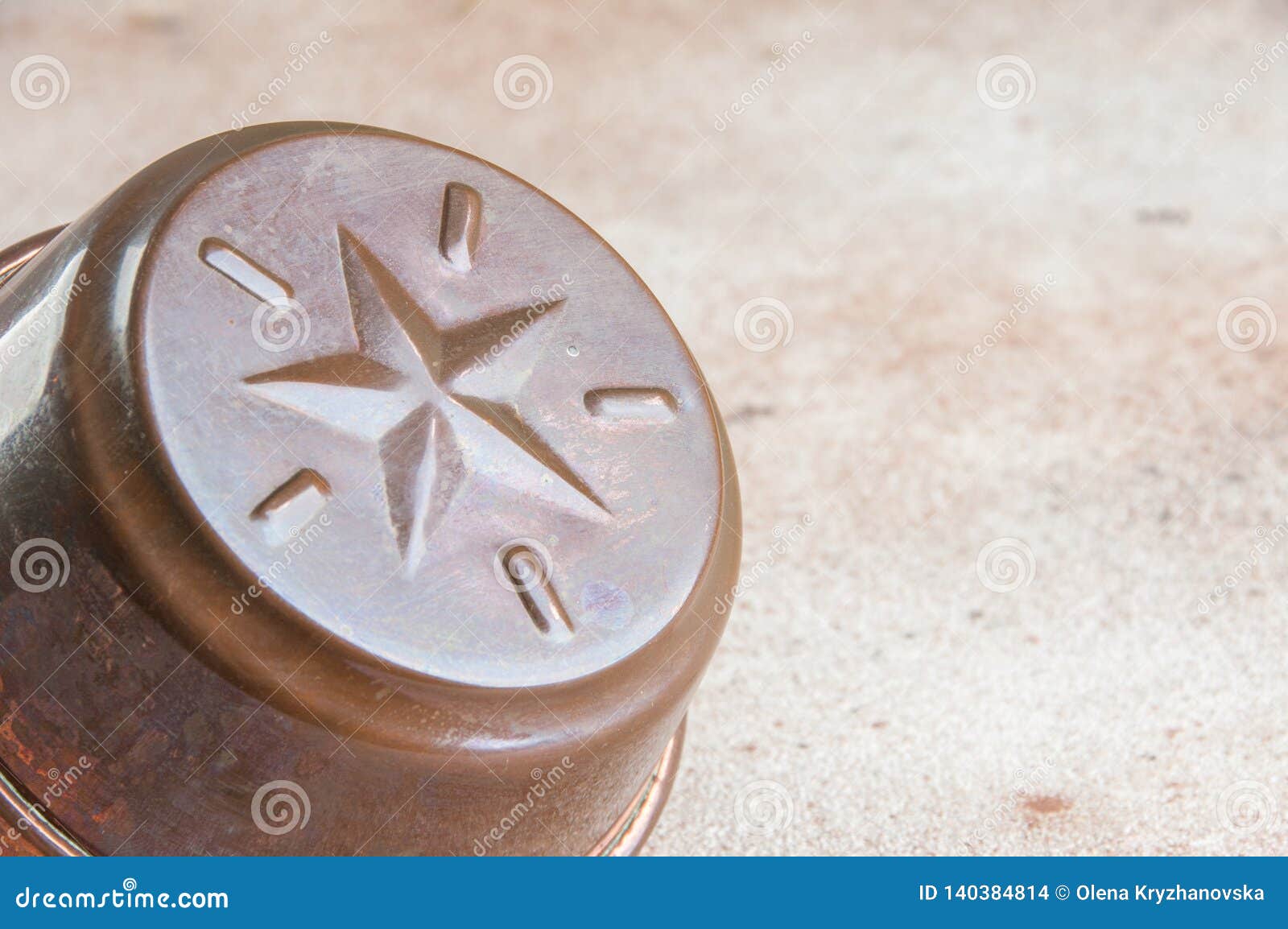Vintage Copper Molds on a Concrete Background Stock Photo - Image of ...