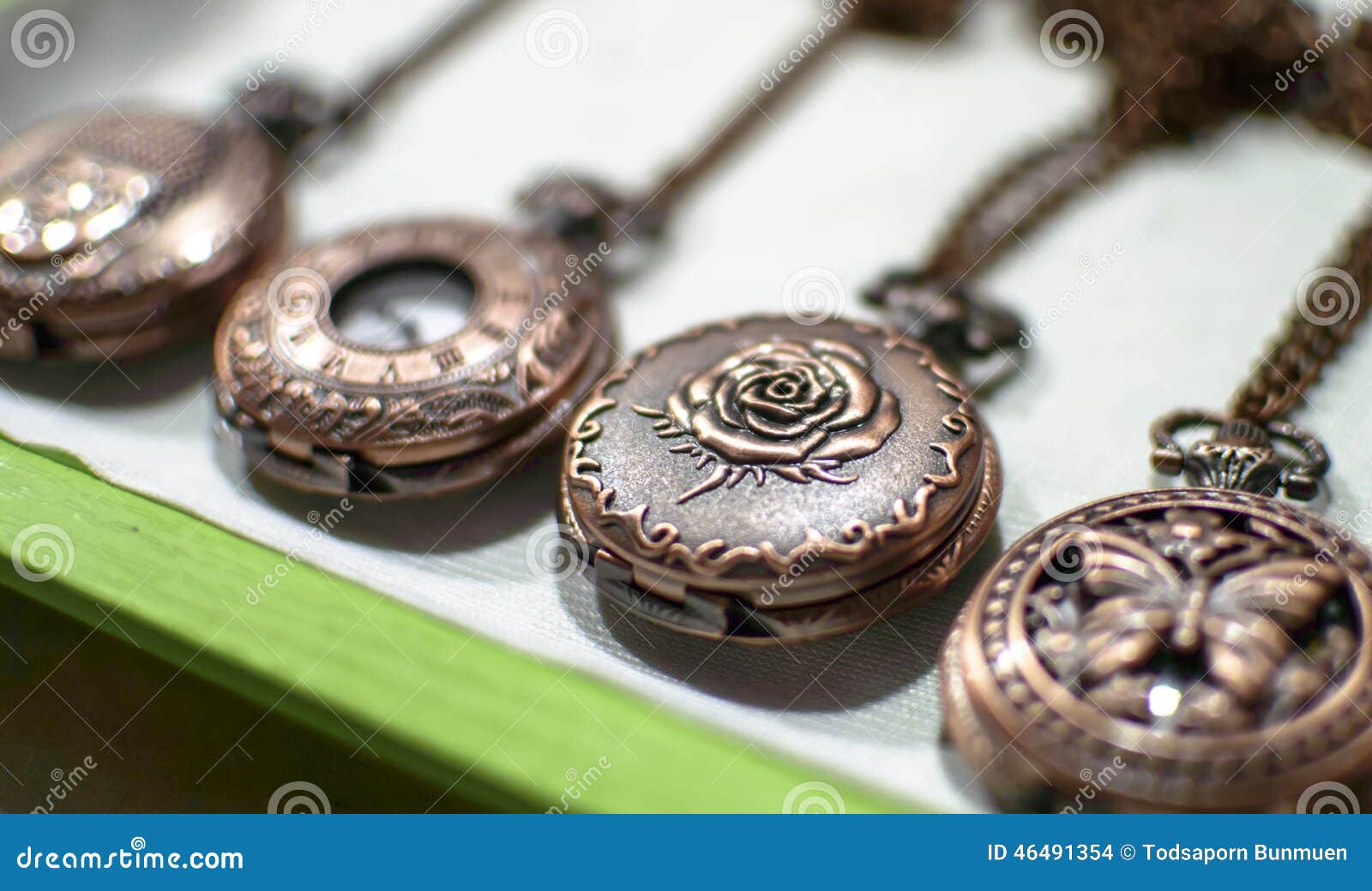 Vintage Copper Pocket Watch Stock Photo - Image of numbers, nostalgia ...
