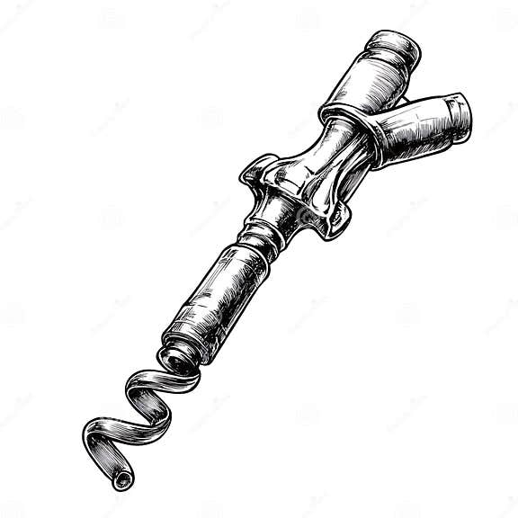Vintage Corkscrew Illustration Stock Illustration - Illustration of ...