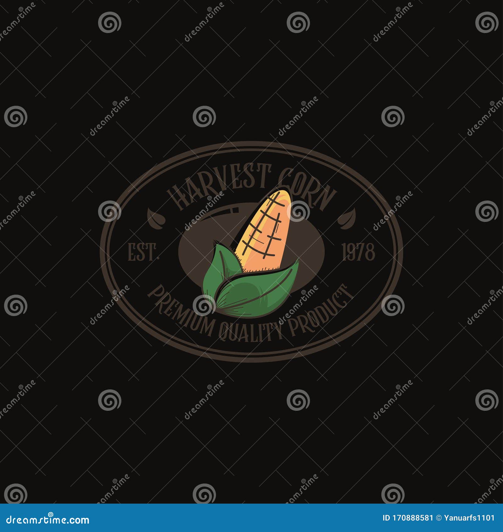 Vintage Corn Logo Concept with Hand Drawn Style Vector Stock ...