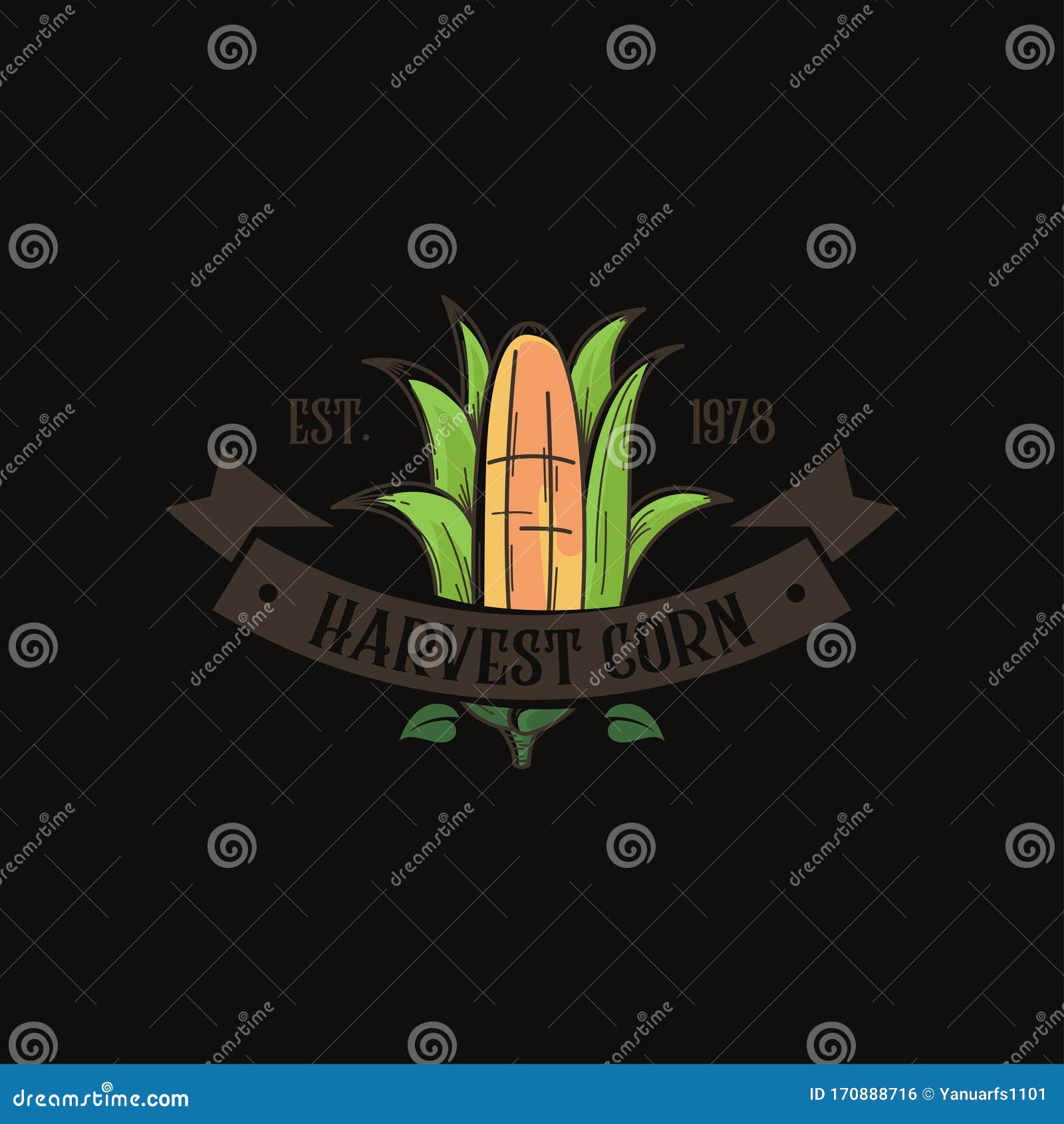 Vintage Corn Logo Concept with Hand Drawn Style Vector Stock ...
