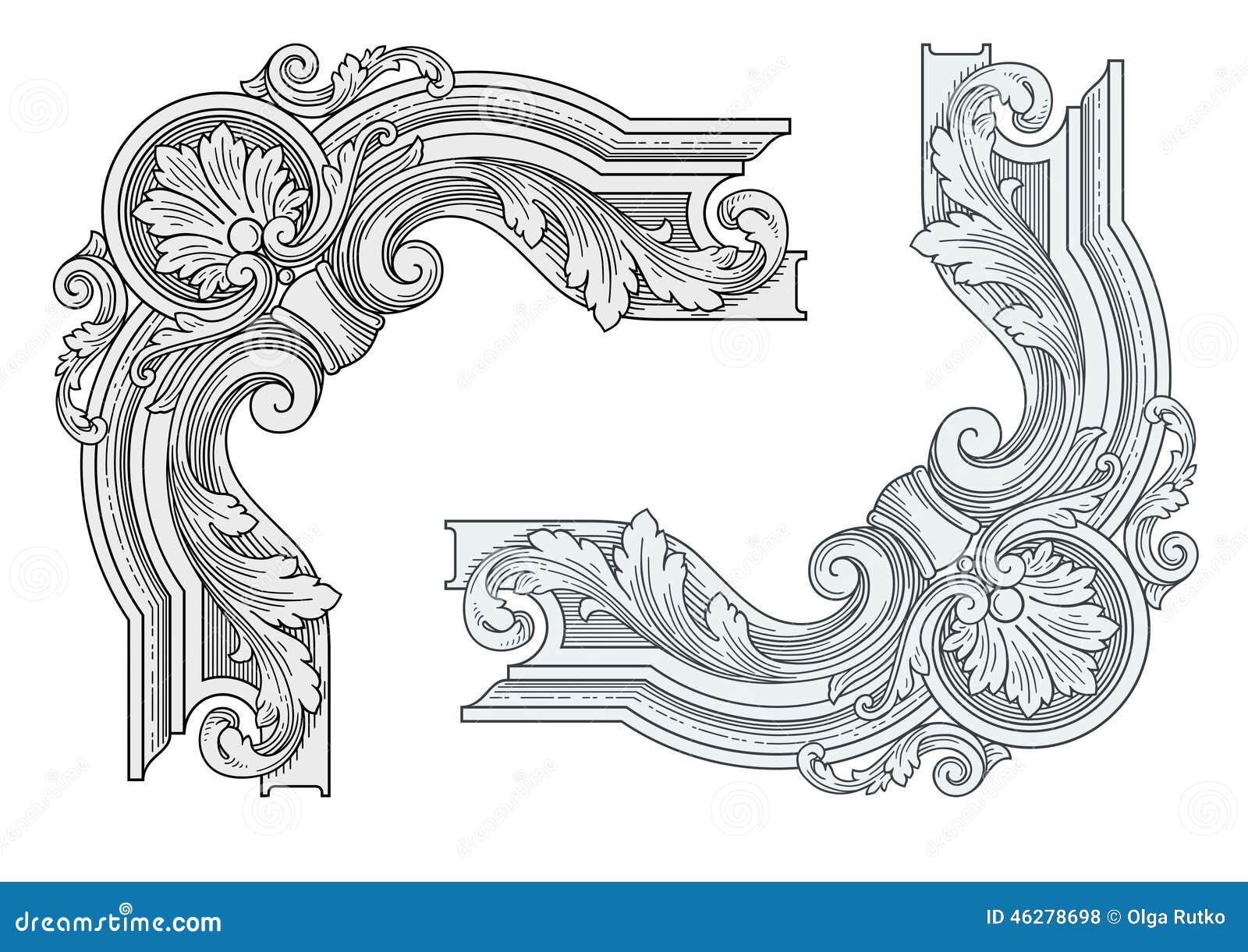 Vintage Corner Design Elements Stock Vector - Illustration of life ...