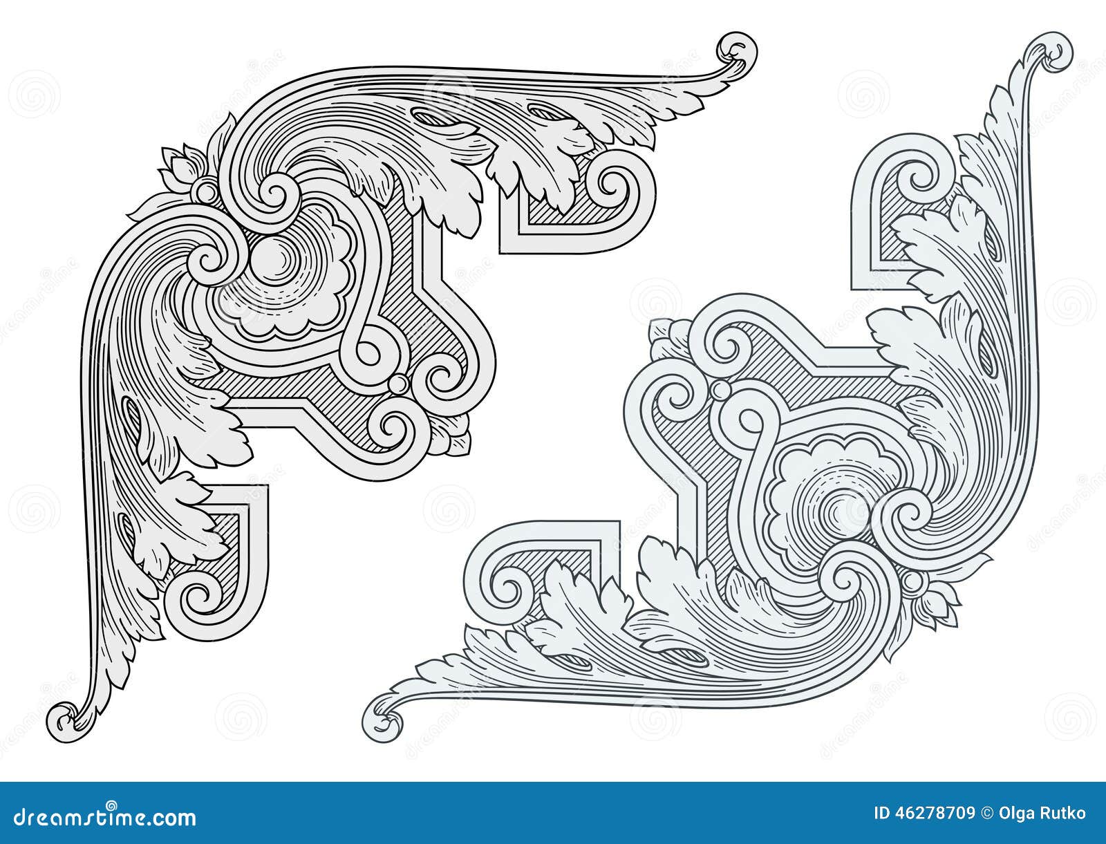Vintage Corner Design Elements Stock Vector - Illustration of border ...