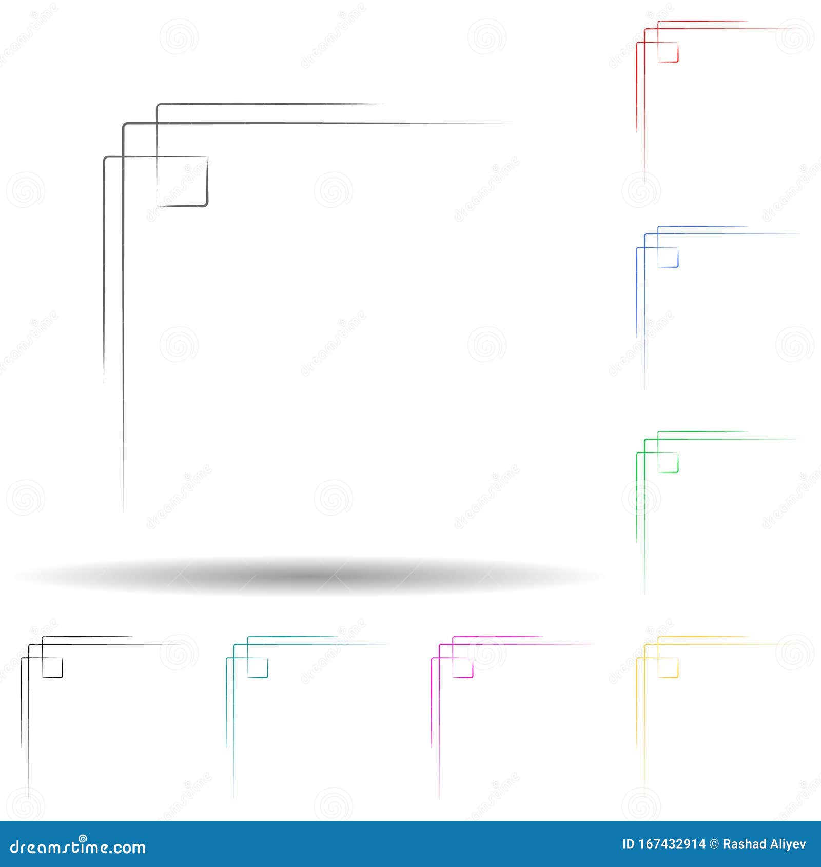 Vintage Corner Elements Multi Color Style Icon. Simple Thin Line ...