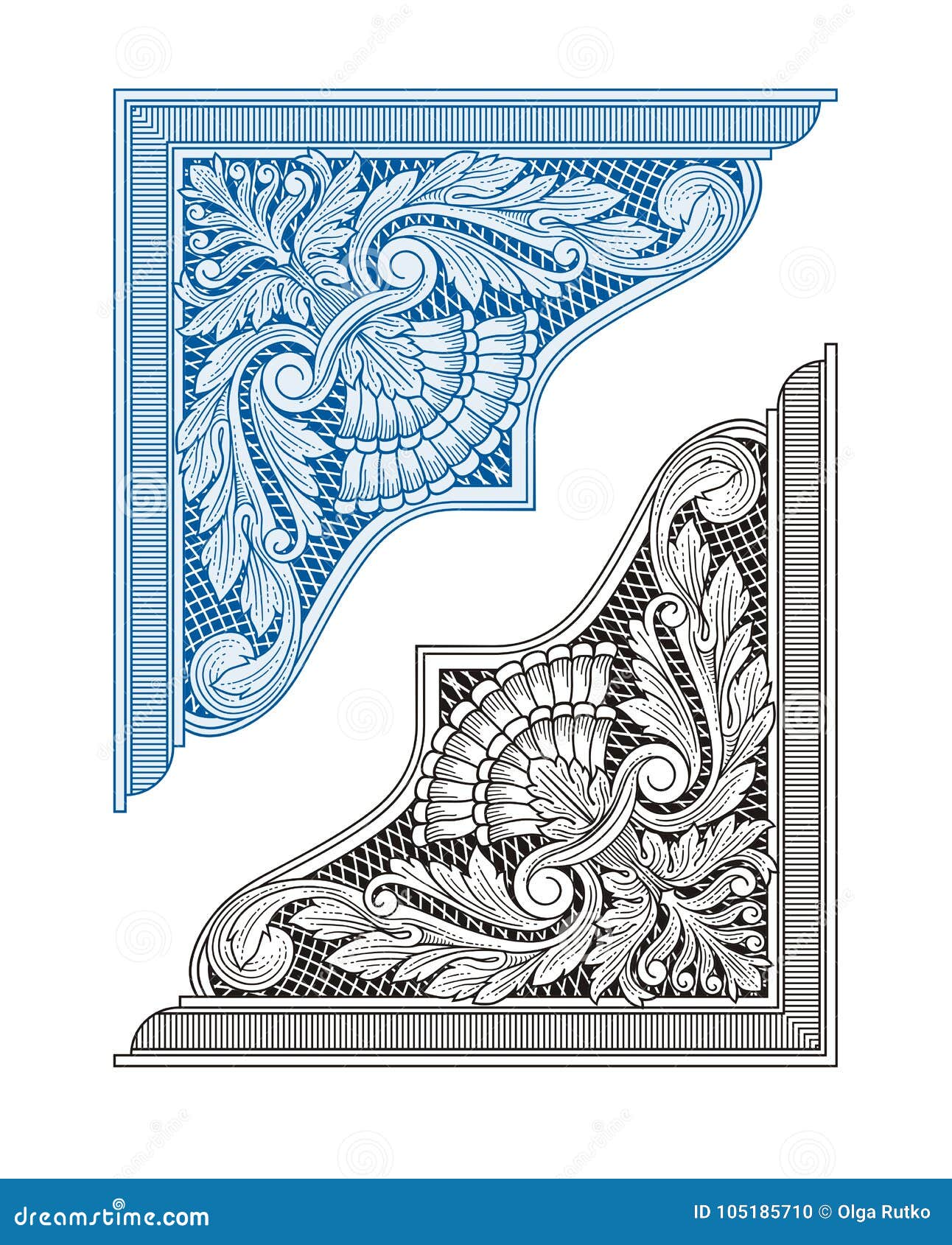 Vintage Corner Frame and Ornament Stock Vector - Illustration of ...