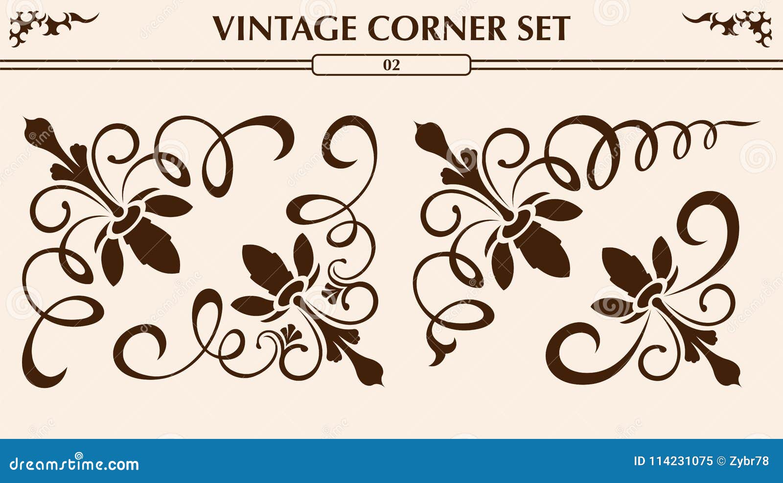 Vintage corner set stock vector. Illustration of abstract - 114231075