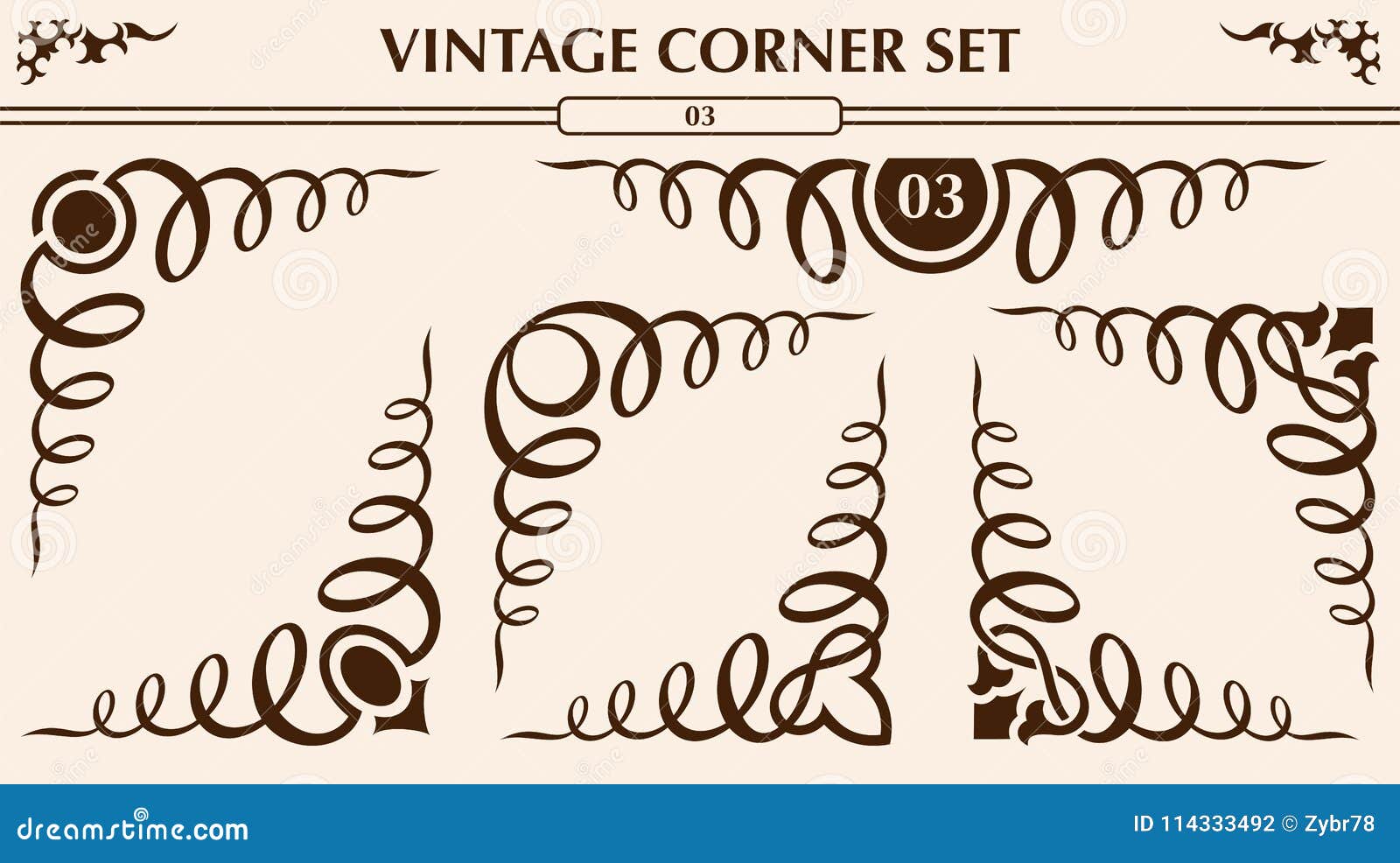 Vintage corner set stock vector. Illustration of decoration - 114333492