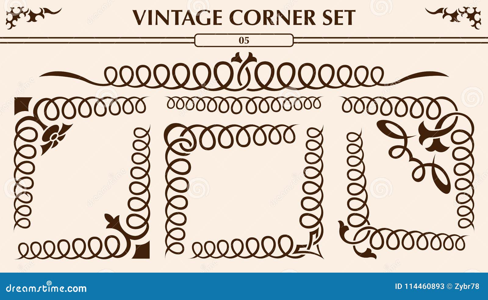 Vintage corner set stock vector. Illustration of background - 114460893