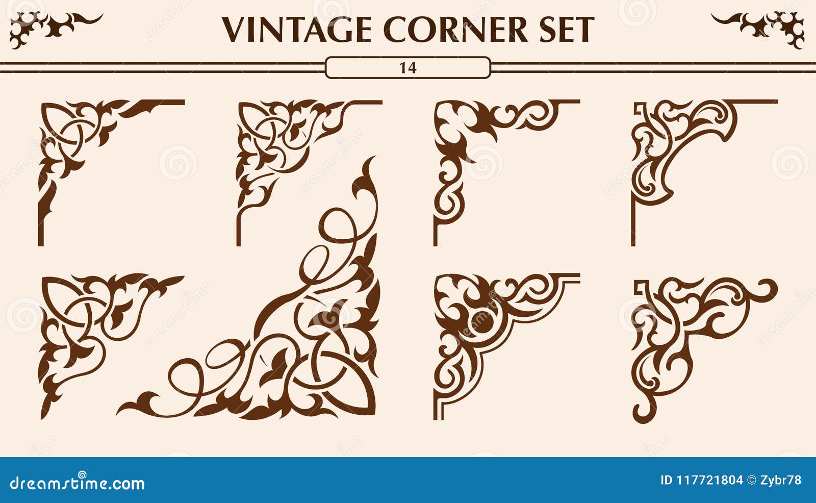 Vintage corner set stock vector. Illustration of frame - 117721804
