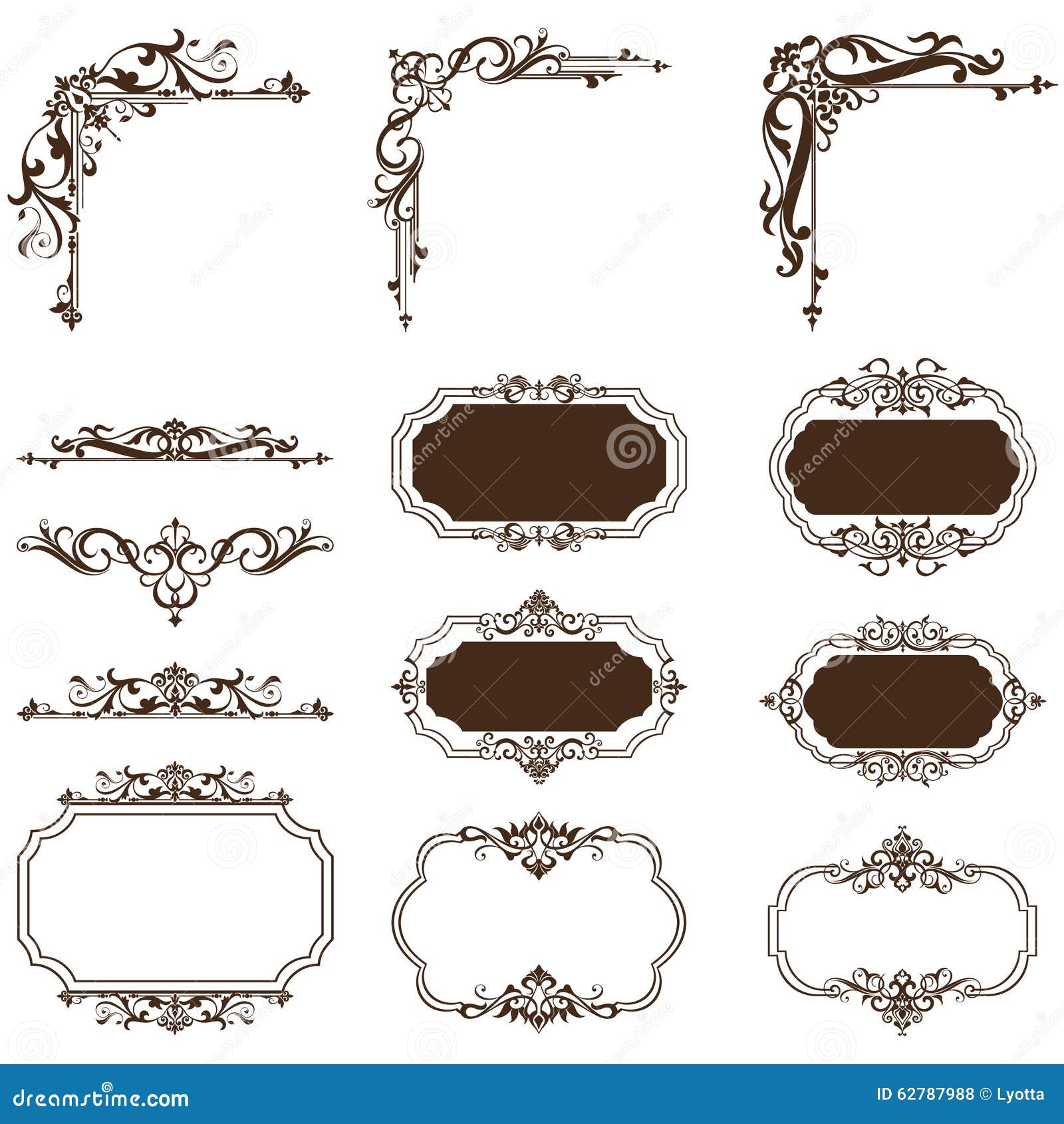 Vintage corners and lining stock vector. Illustration of elegant - 62787988