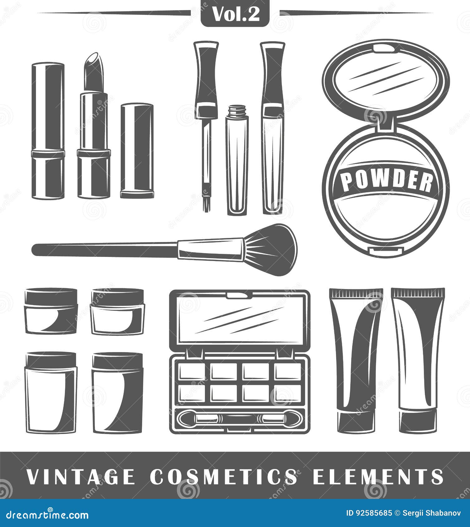 Set Of Vintage Cosmetics Labels, Logos Cartoon Vector | CartoonDealer ...