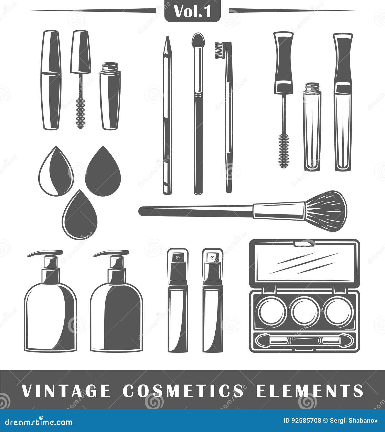 Set Of Vintage Cosmetics Labels, Logos Cartoon Vector | CartoonDealer ...