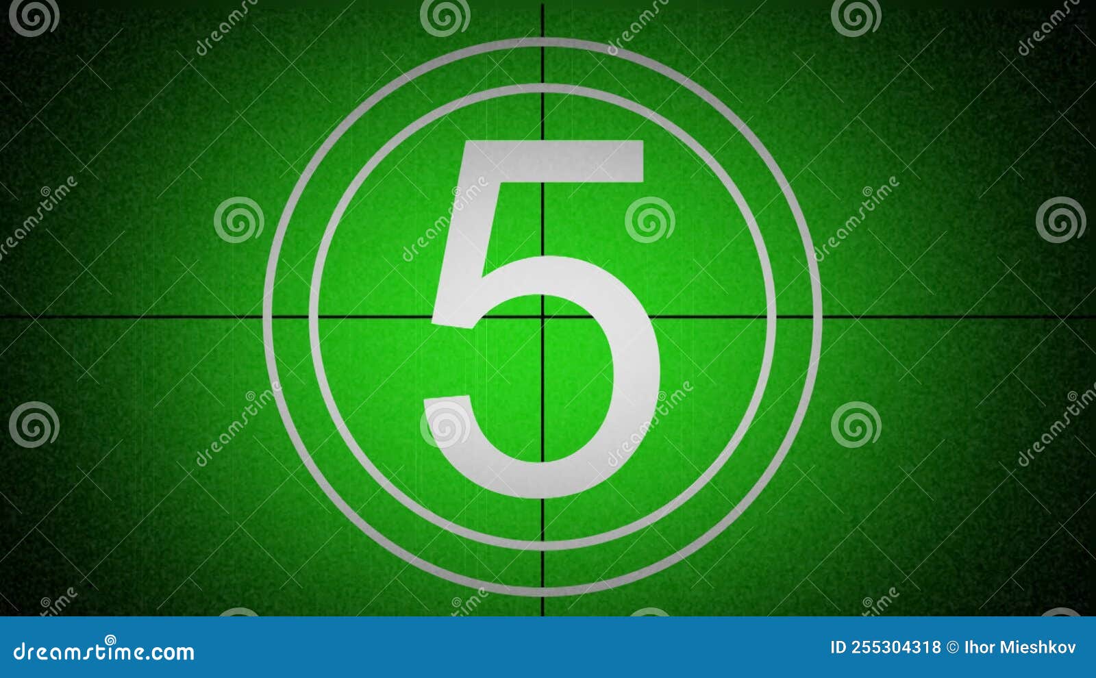 Vintage Countdown with Noise and Graininess, Vintage Countdown, Green ...