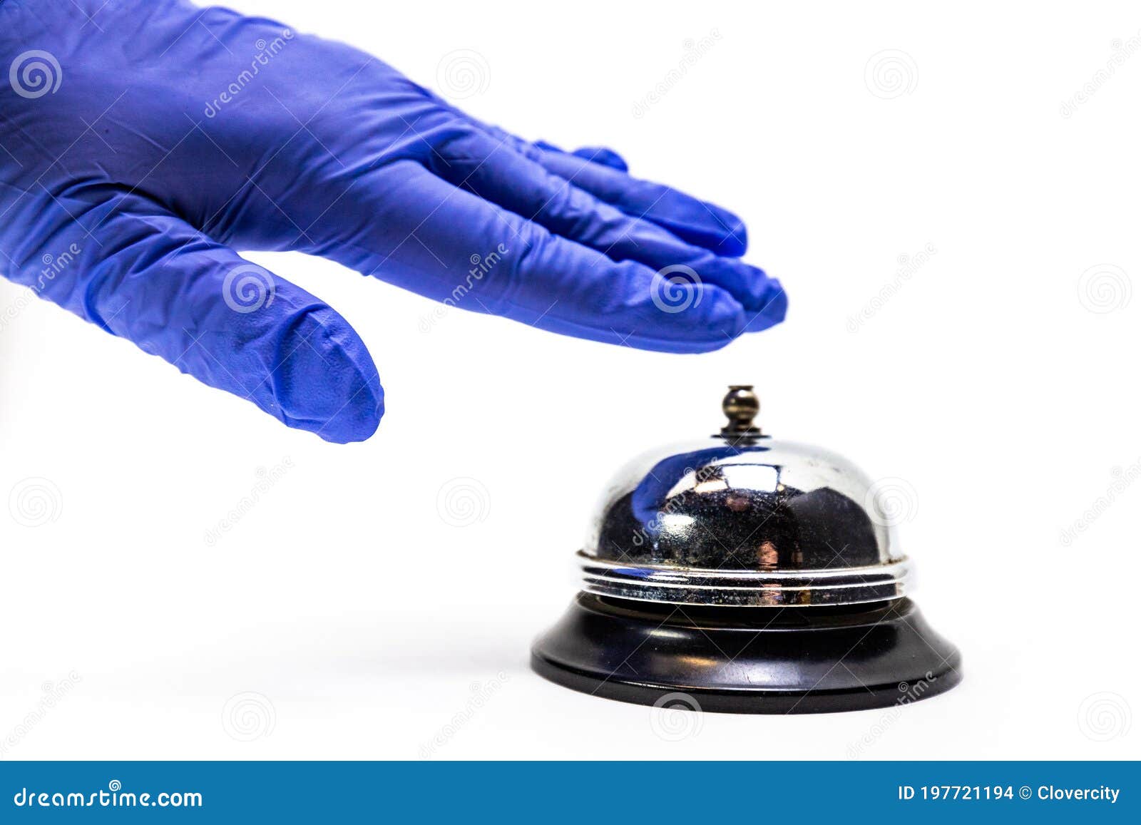 Vintage Counter Bell with Gloved Hand Stock Photo - Image of bell, time ...
