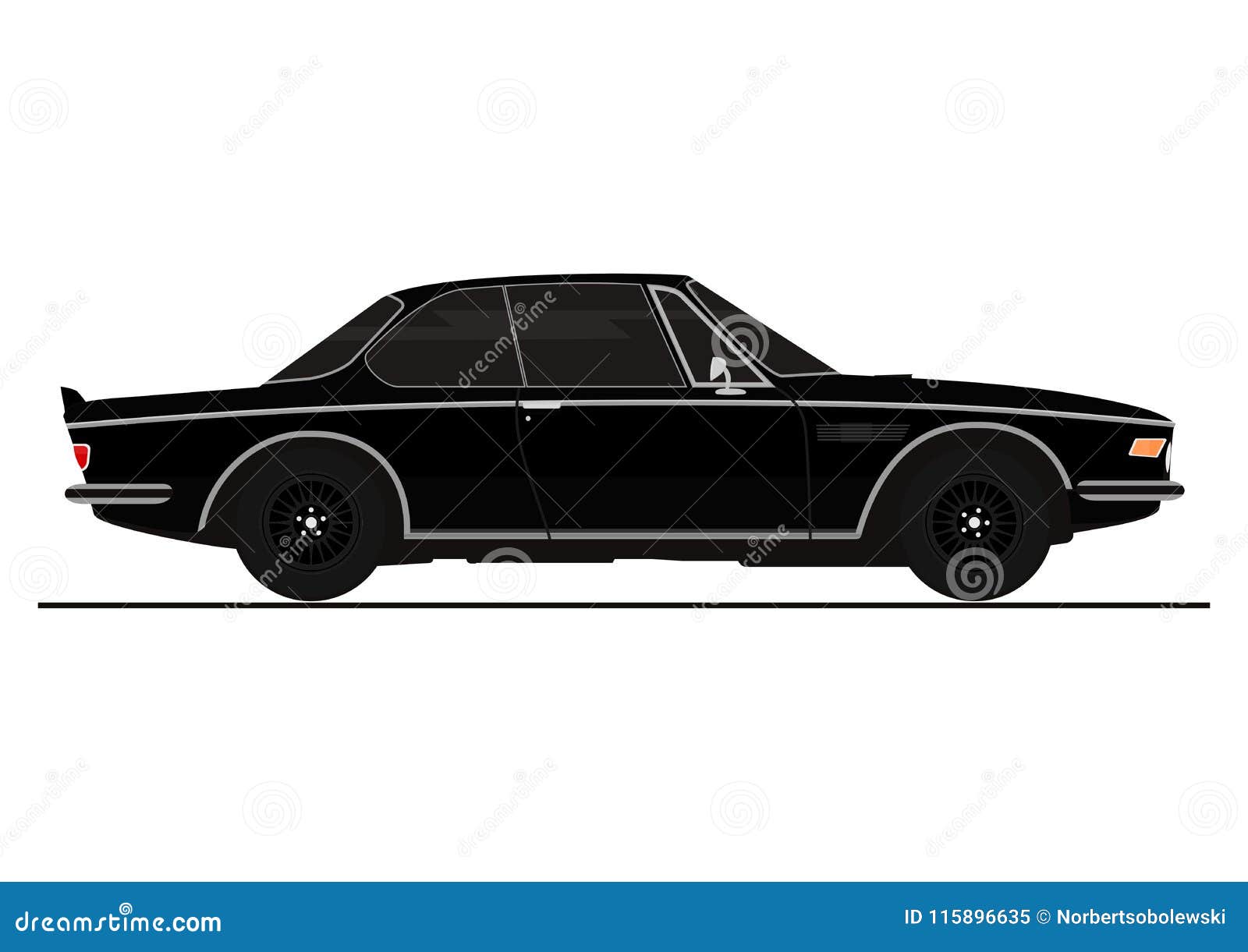 Vintage coupe car. stock vector. Illustration of premium - 115896635