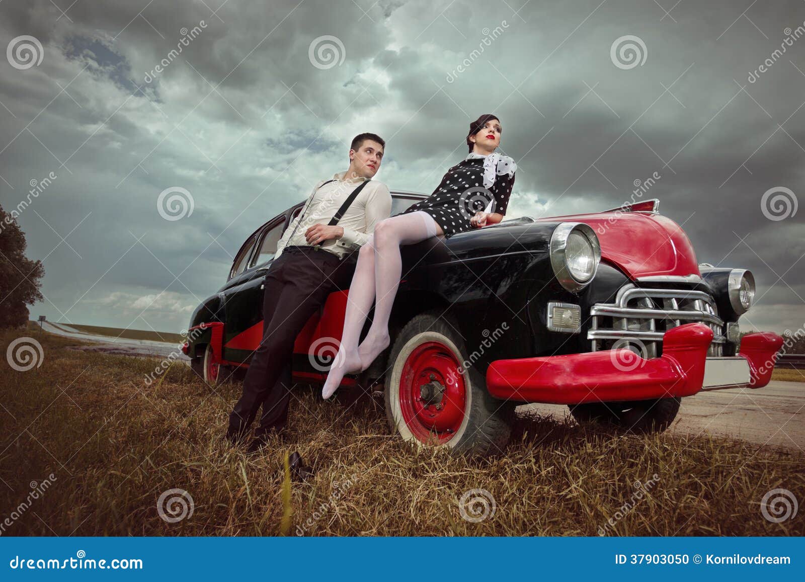 Vintage couple. stock photo. Image of couple, retro, ride - 37903050