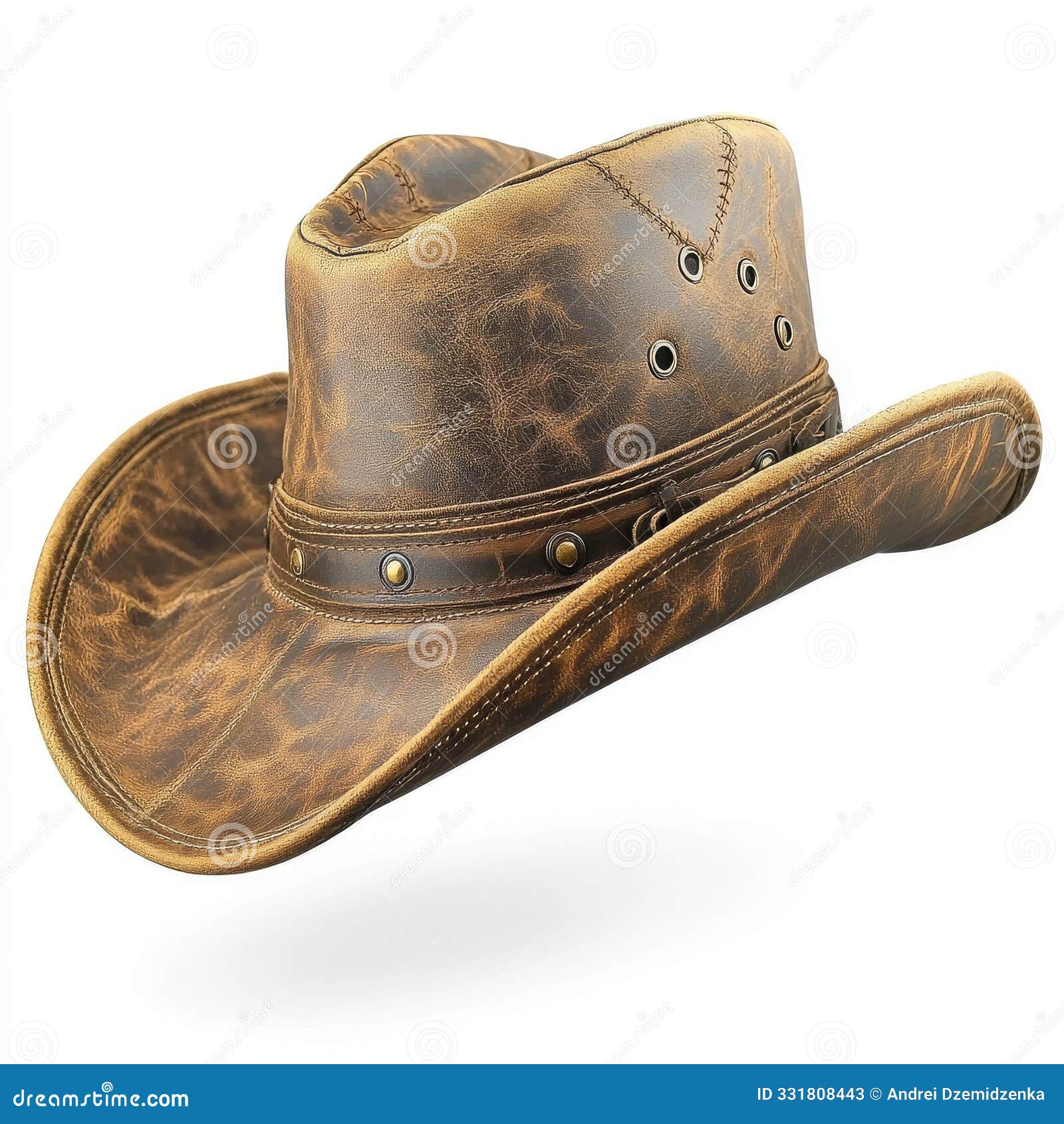 The Vintage Cowboy Hat is Isolated on White and Cut Out Transparently ...