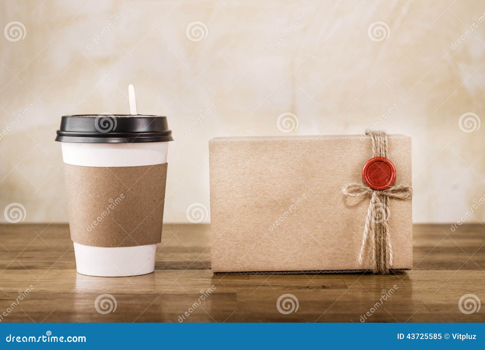 Vintage Craft Paper Cup and Package Stock Image - Image of chocolate ...
