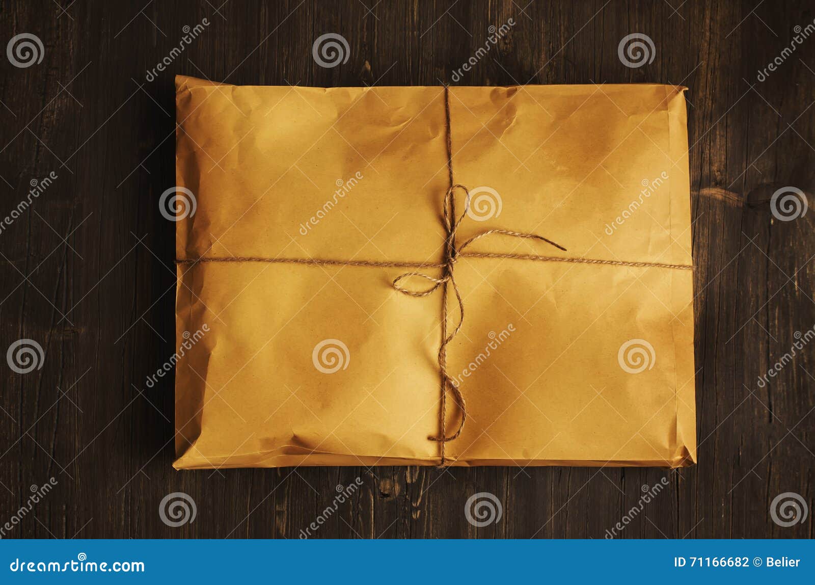 Vintage Craft Paper Envelope Tied Up with String Stock Photo - Image of ...
