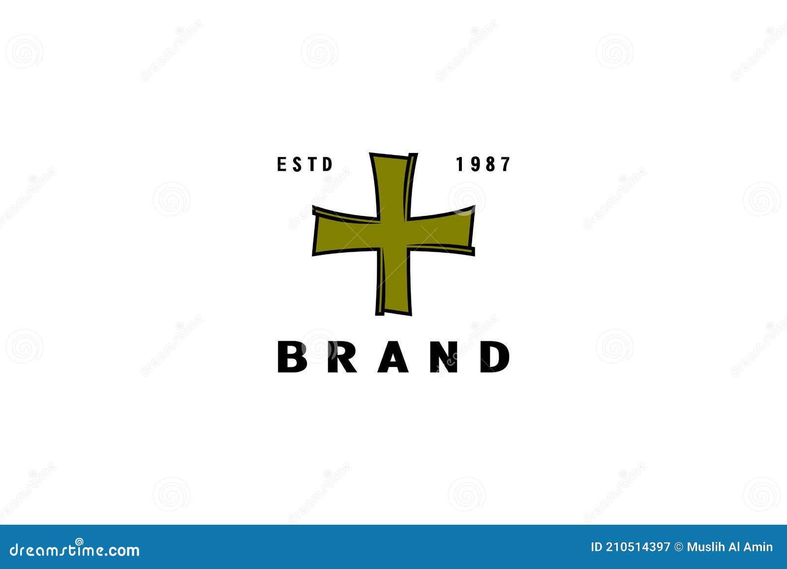 Vintage cross logo stock vector. Illustration of label - 210514397